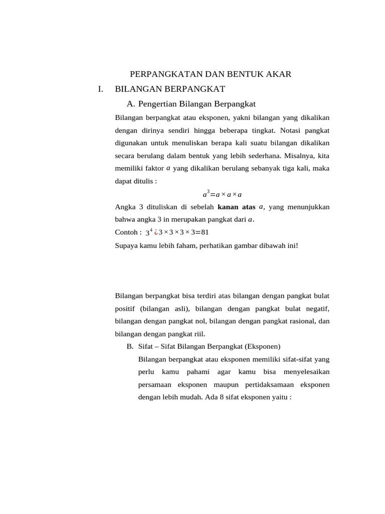 Pengertian dan Sifat Bilangan Berpangkat | PDF