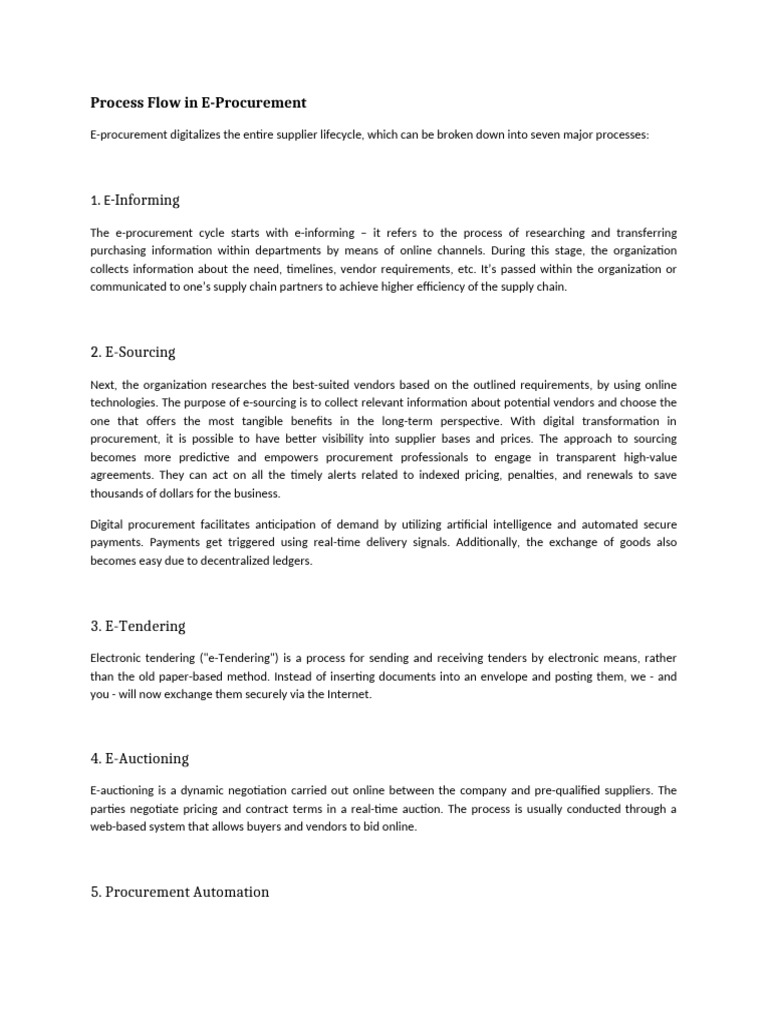 Process Flow in E | PDF | Procurement | Business