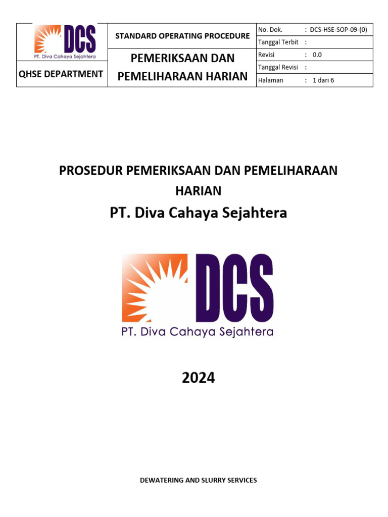 DCS-QHSE-SOP-009 P2H Unit | PDF