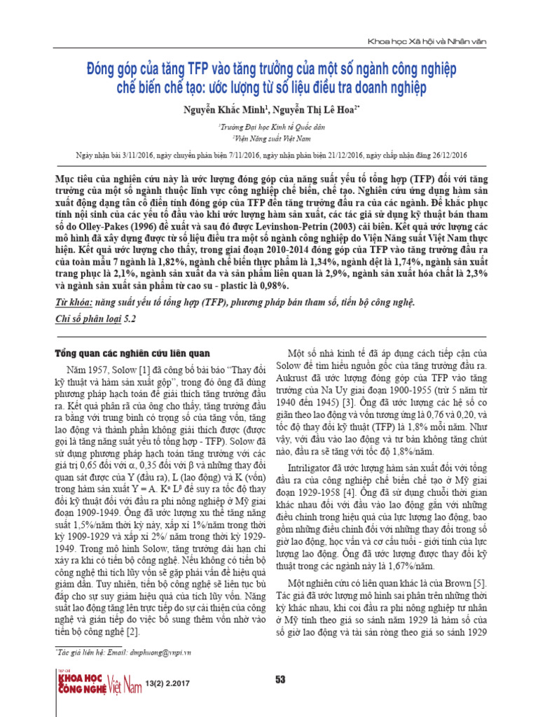 Nguyễn K Minh- Ng Lê Hoa 2016-Manufacturing | PDF