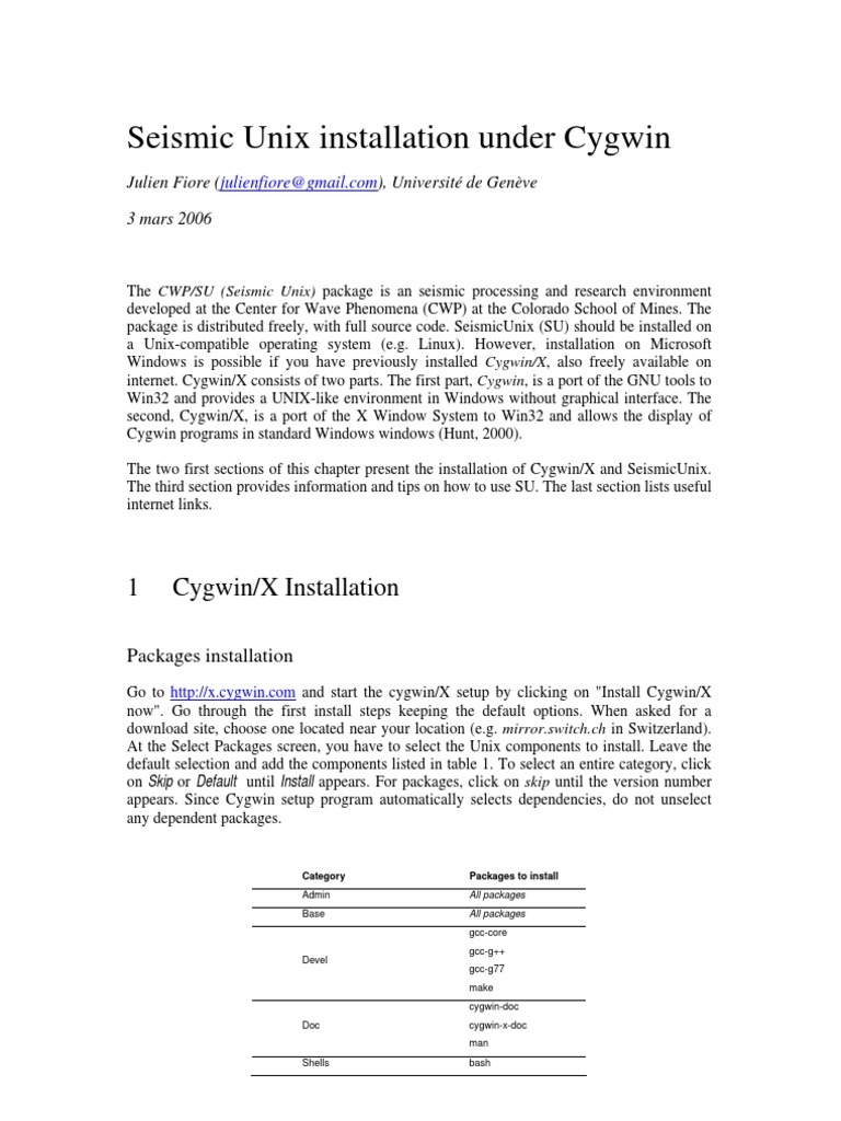 Seismic Unix Installation Under Cygwin | PDF | Command Line Interface ...