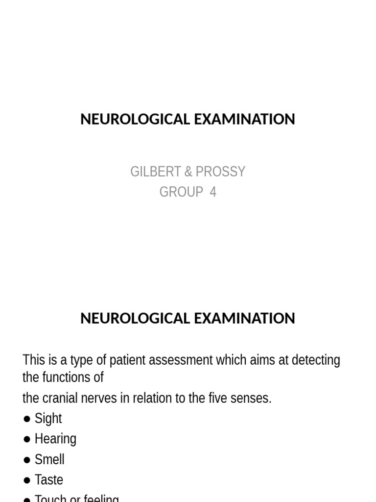 Neurological Examination Overview Pdf Neurology Paresthesia