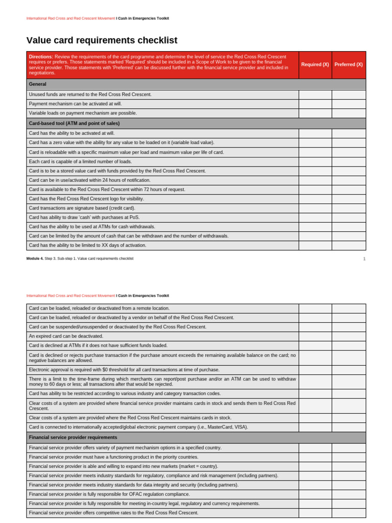 5 Value Card Requirements Checklist | PDF | Automated Teller Machine | Cash