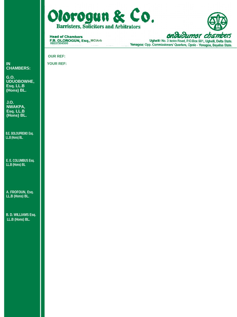 Olorogun & Co Letter Head 3 | PDF