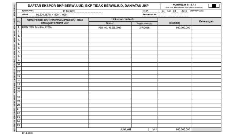 Formulir SPT PPN 1111 - A1 | PDF