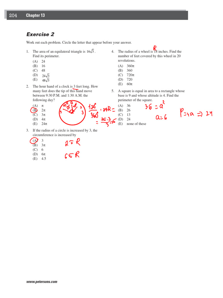 Extracted pages from Peterson's New SAT Math Workbook | PDF | Triangle ...