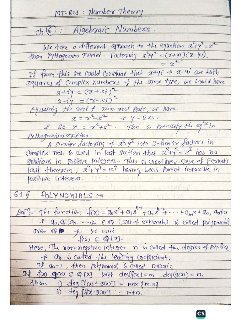 Algebraic Numbers | PDF