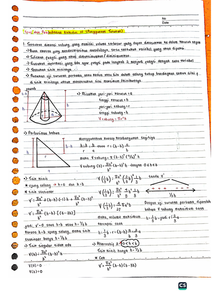 3. SOAL DAN PEMBAHASAN KALKULUS III (PENGGUNAAN TURUNAN) | PDF