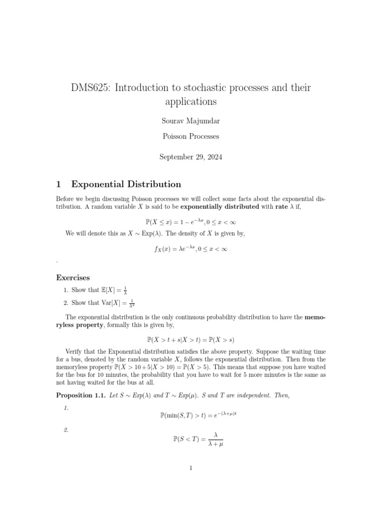 Poisson Proces | PDF | Poisson Distribution | Teaching Mathematics
