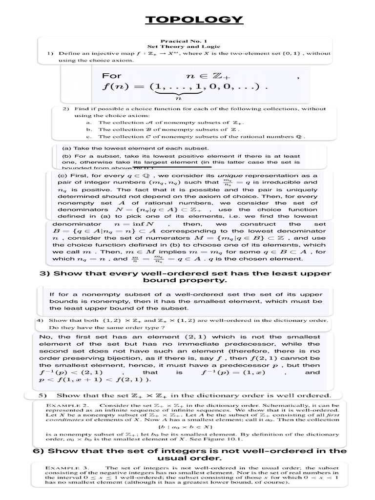 Well-Ordered Sets and Topology Properties | PDF