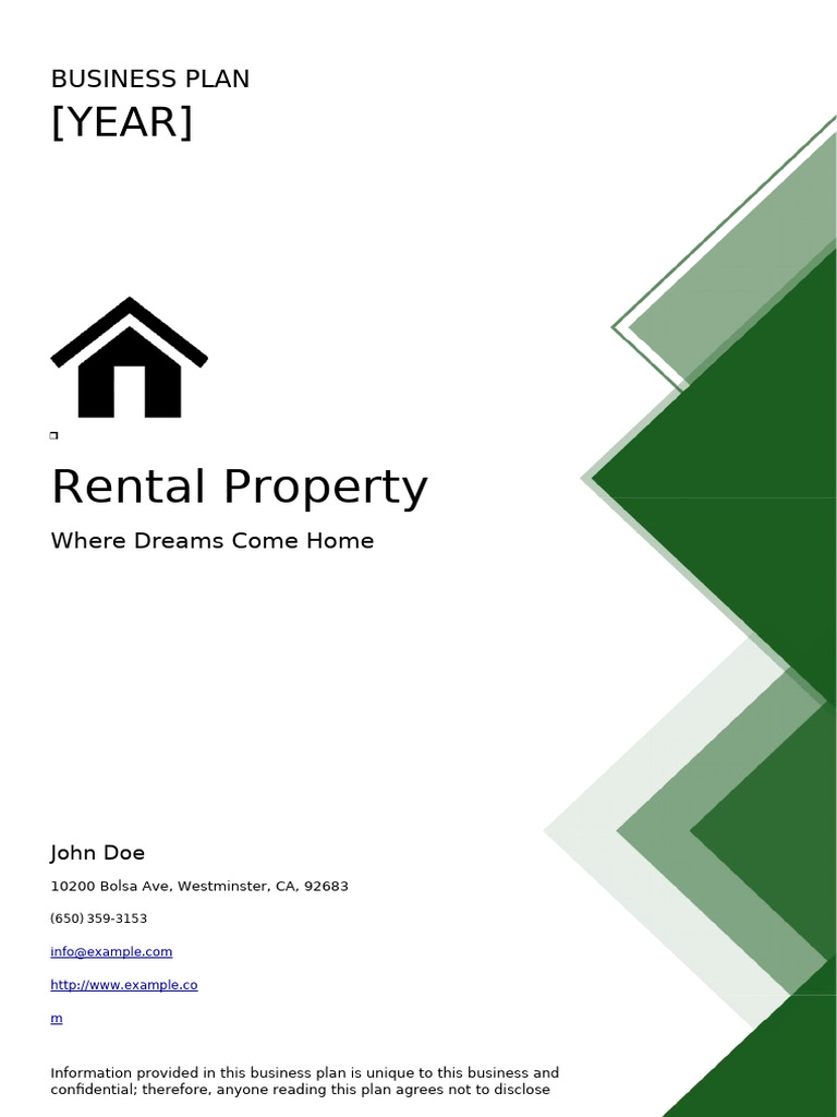 Rental Property Business Plan Example | PDF | Equity (Finance ...