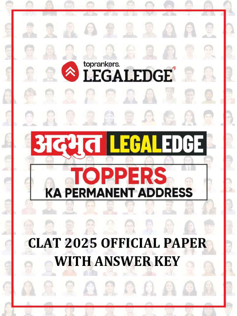 CLAT 2025 QUESTION PAPER WITH PROVISIONAL ANSWER KEY | PDF