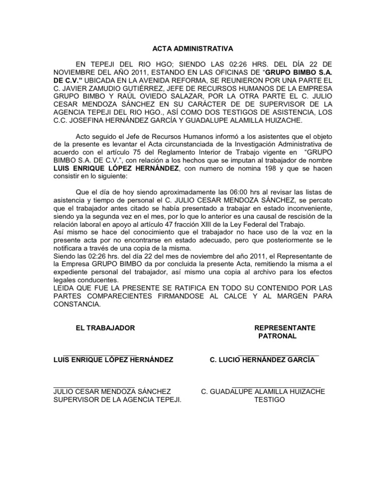 Acta Administrativa | PDF