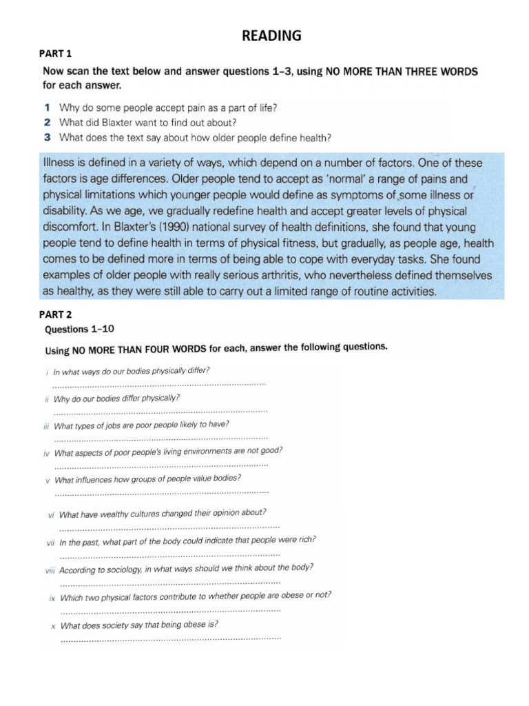 Reading Guide: Part 1 & 2 Overview | PDF