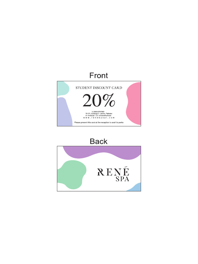 Student Discount Double Side CArd | PDF