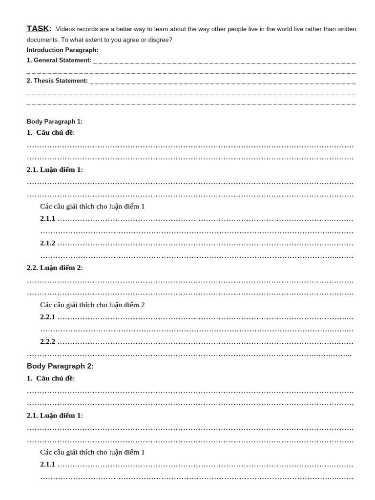 Para Writing Practice | PDF