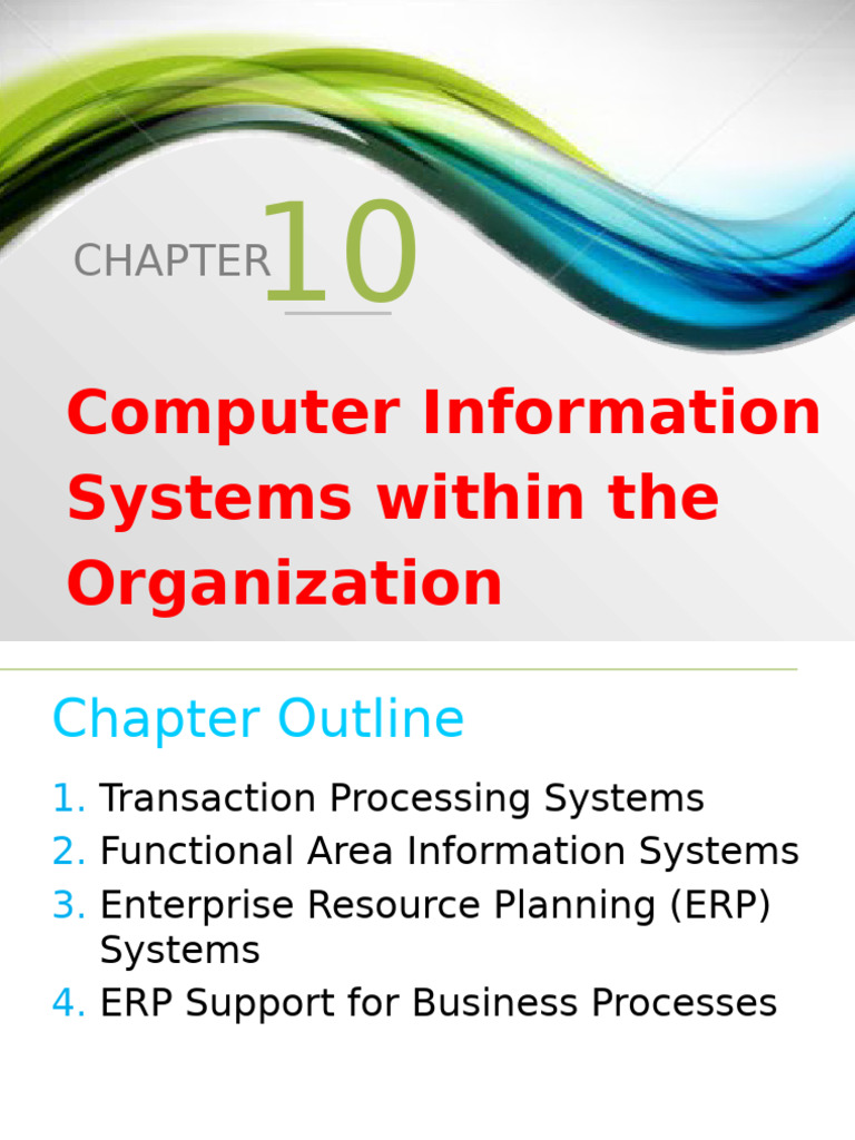 2. ch10 CIS Within Organization Detailed | PDF | Enterprise Resource ...