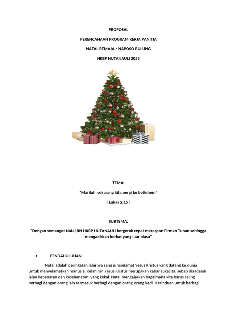 PROPOSAL Natal RN HKBP Hutanauli 2025-2 | PDF