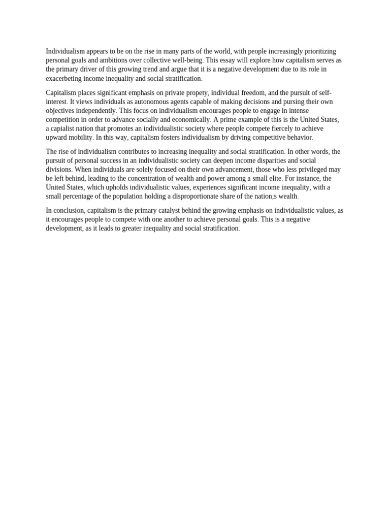 Capitalism's Role in Rising Individualism | PDF