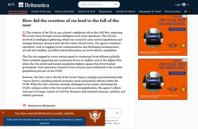 AI Chatbot Britannica | PDF | Central Intelligence Agency | Soviet Union