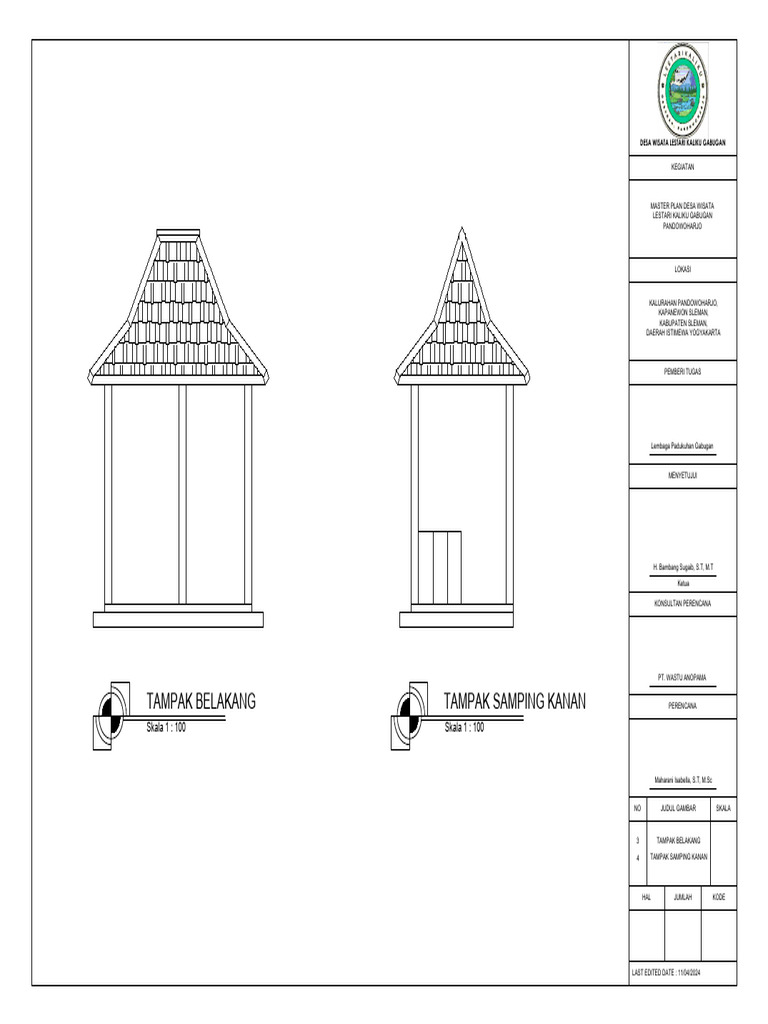 Tampak Belakang Dan Tampak Samping Kanan NOV 2024-Model | PDF