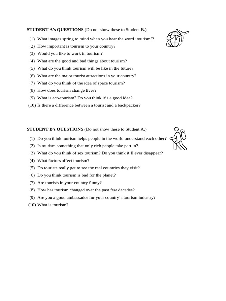 Tourism and Travel, Dis Questions | PDF