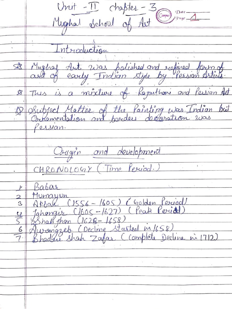 3 & 4 The Mughal and Deccani School of Art | PDF