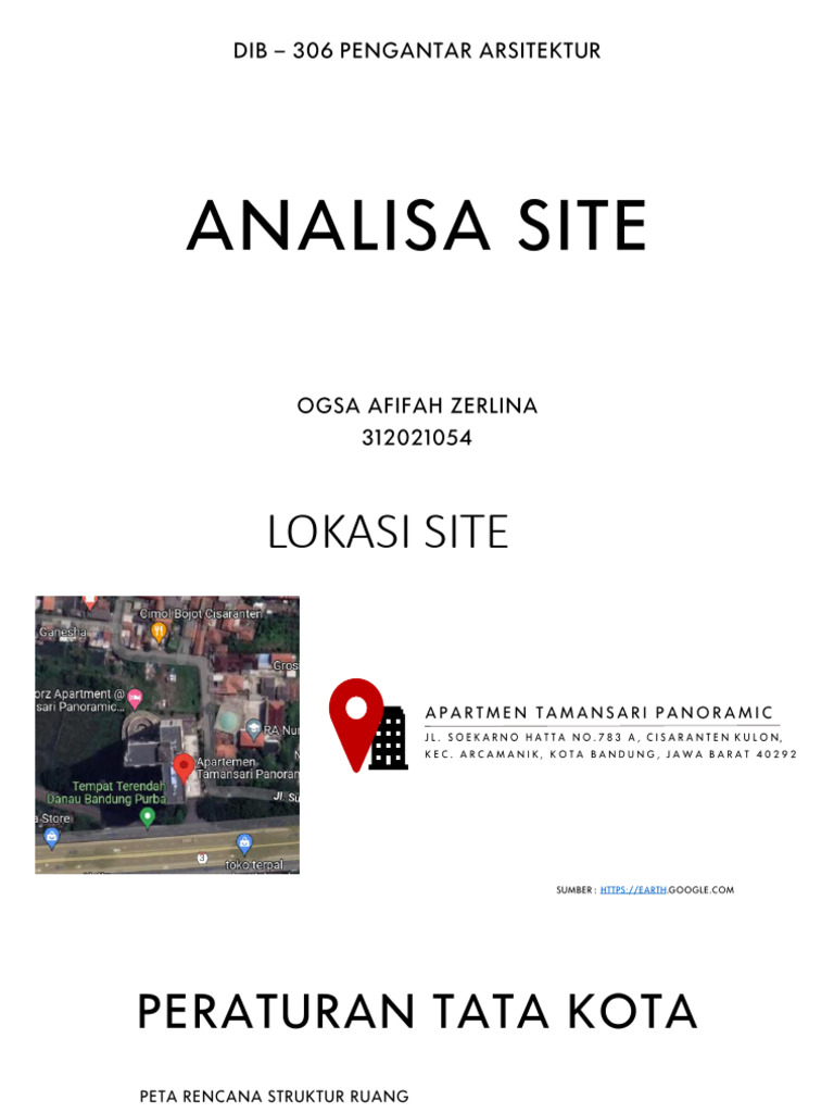 Analisa Site Tugas Proyek Apartment | PDF