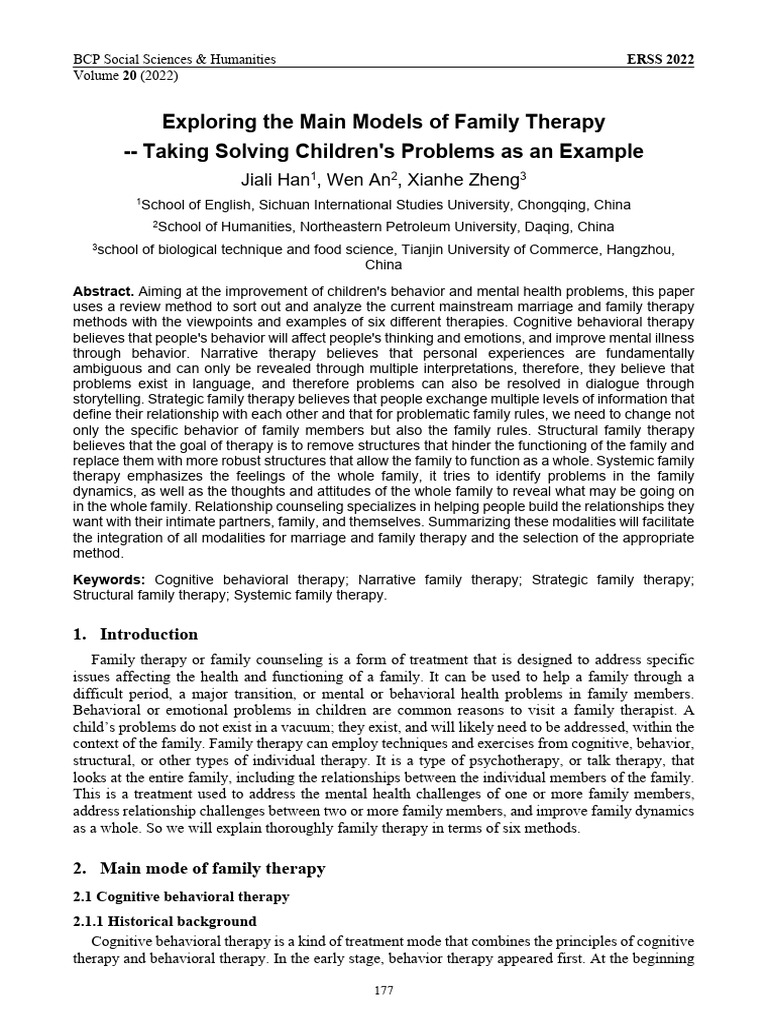 Exploring The Main Models of Family Therapy - Tak | PDF | Psychotherapy ...