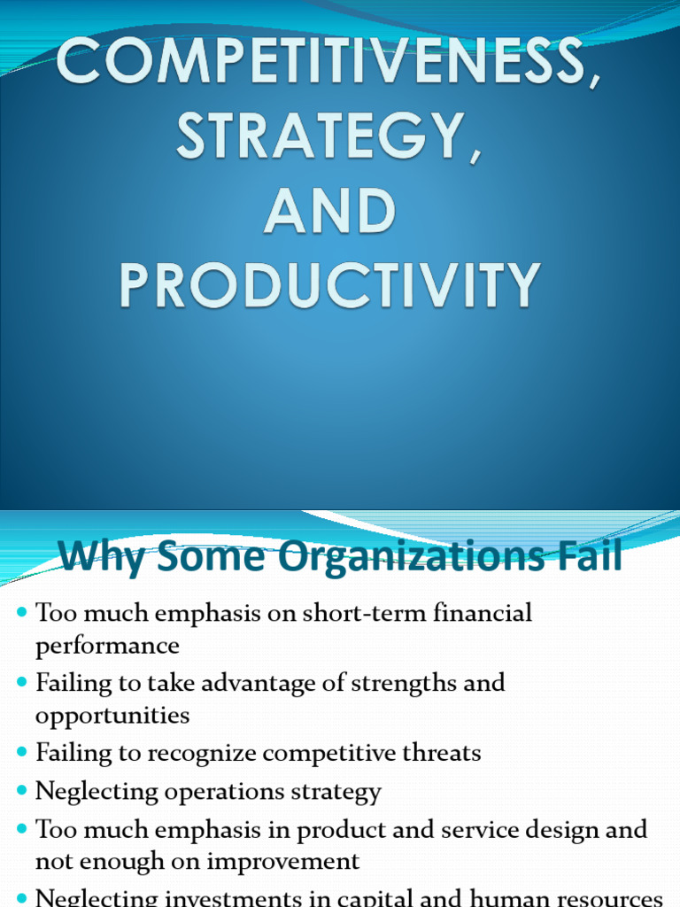 Competitiveness, Strategy and Productivity | PDF | Labour Economics ...