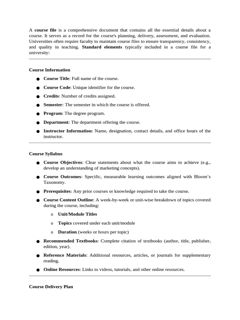Standard Content For The Course File | PDF | Behavior Modification | Pedagogy