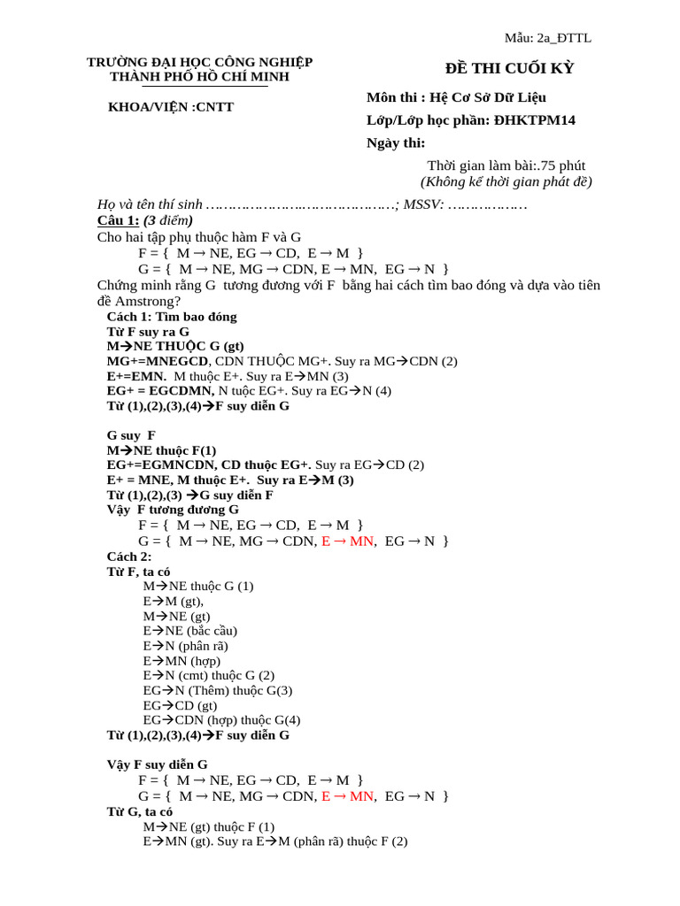 02.-Mau 2a - ĐTTL - CKTK2 - CSDL - S4 - DAPAN | PDF