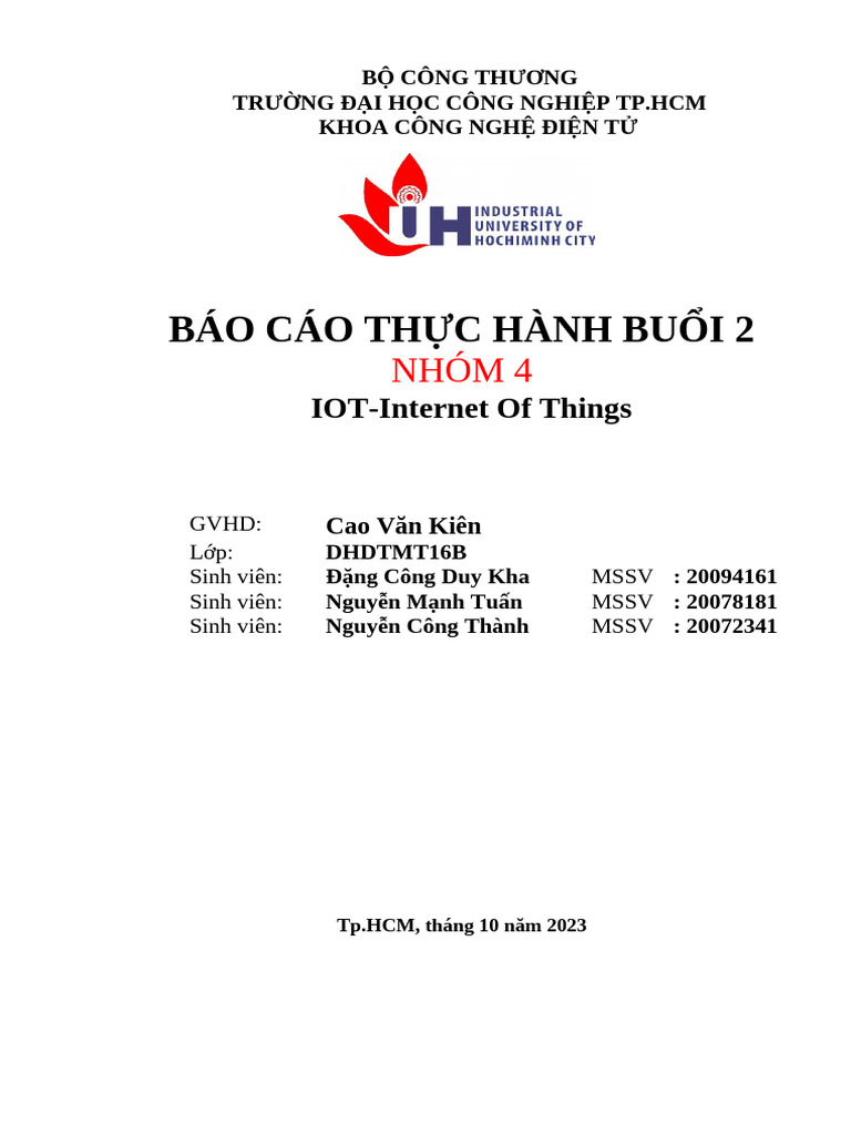 IOT CT2 Nhom 4 Bai 2 | PDF