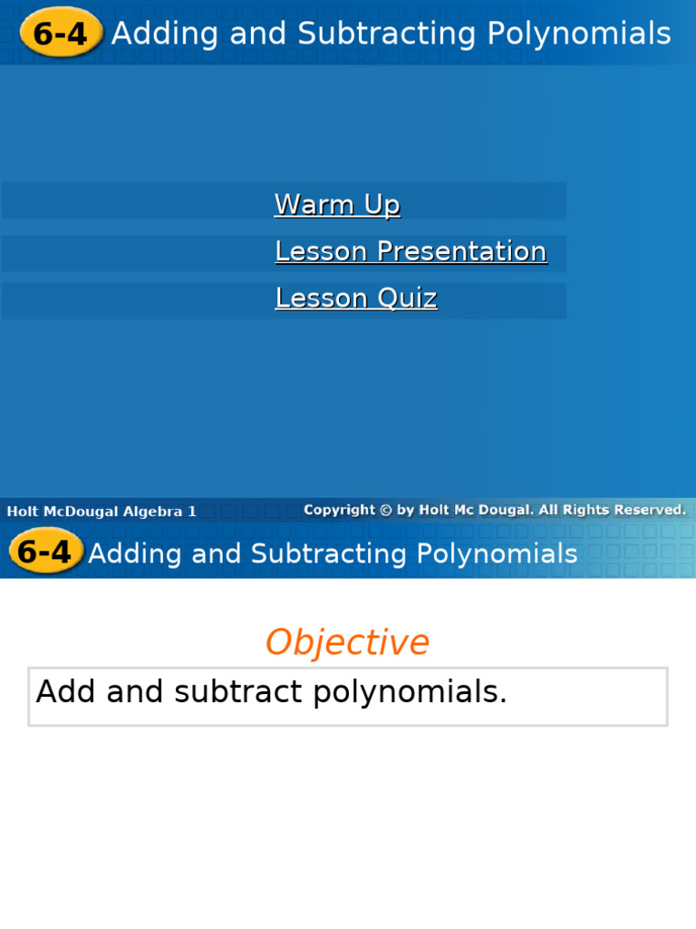 Add and Subtract Polynomials New | PDF | Polynomial | Algebra