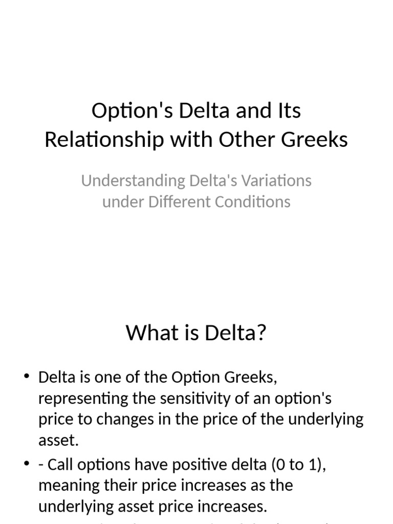 Option Delta Greeks Presentation | PDF