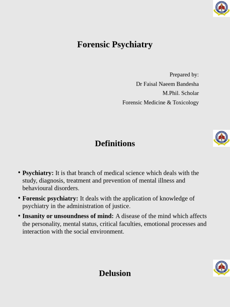 Forensic Psychiatry | PDF | Hallucination | Mental Disorder
