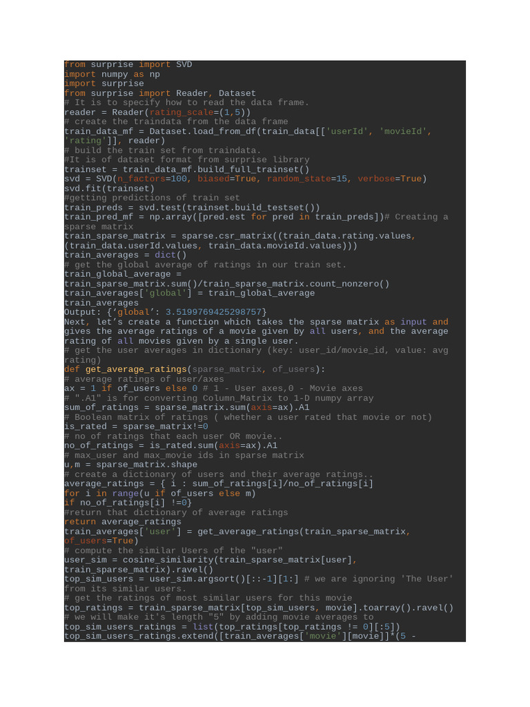 From Surprise Import SVD | PDF | Computing | Applied Mathematics