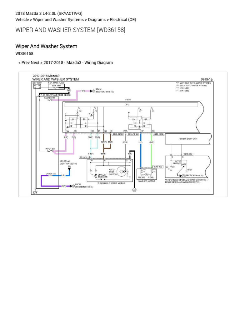 Wiper and Washer System (WD36158) (Wiper and Washer Systems) | PDF