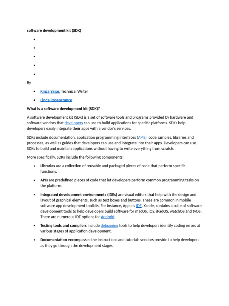 Comprehensive Guide to SDKs | PDF | Software Development Kit | Software