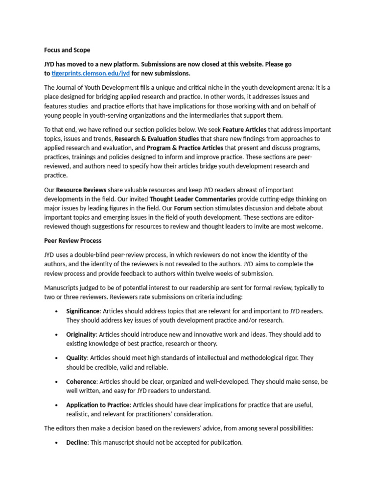 Focus and Scope | PDF | Open Access | Academic Journal