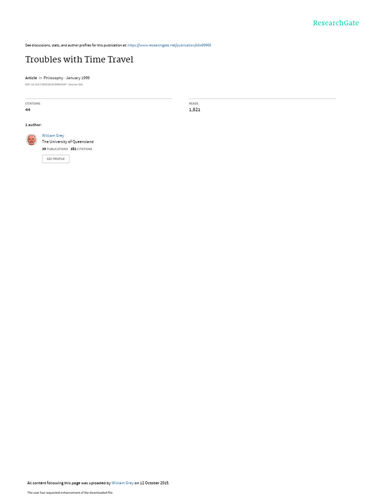 Time Travel | PDF | Causality | Time