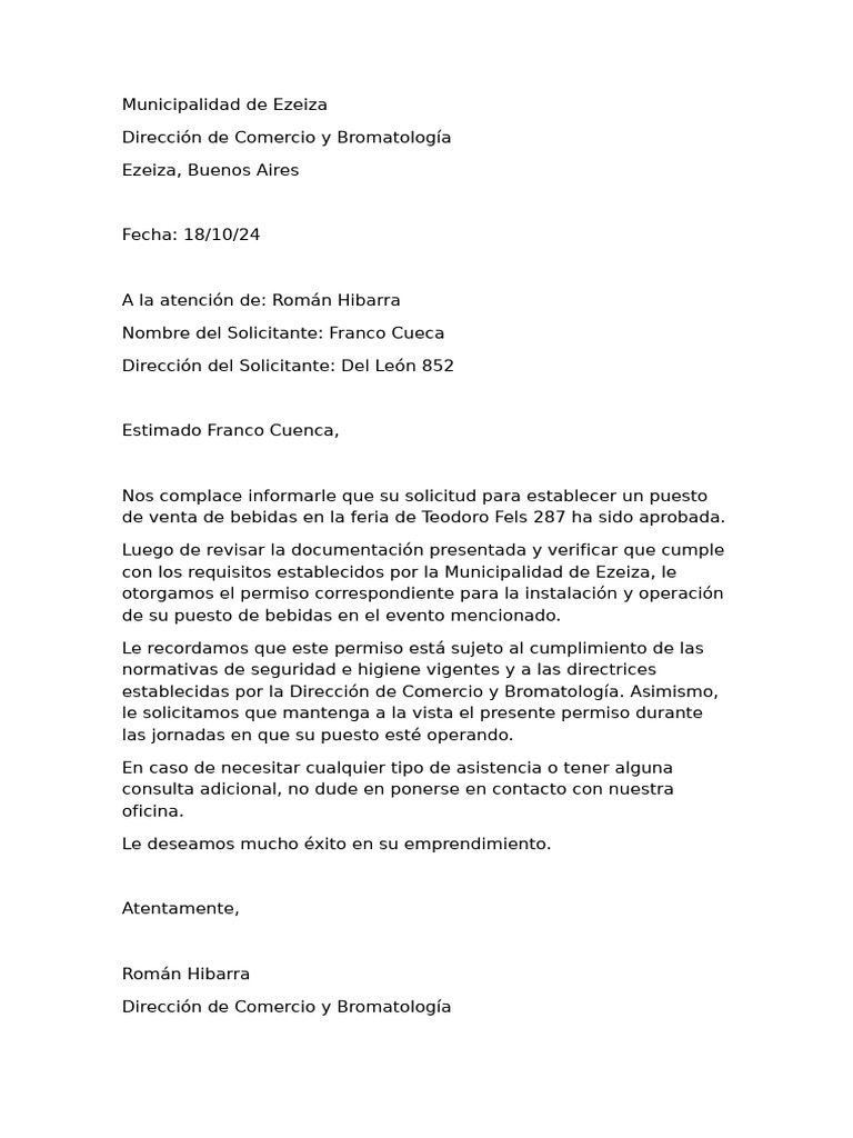 solicitud aprobada | PDF