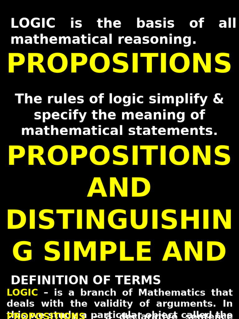 PROPOSITIONS | PDF | If And Only If | Proposition