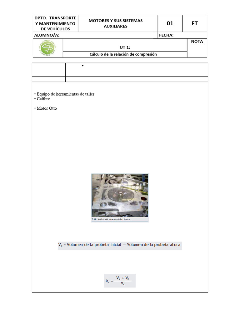 02d.- CÃ¡lculo de la relaciÃ³n de compresion | PDF