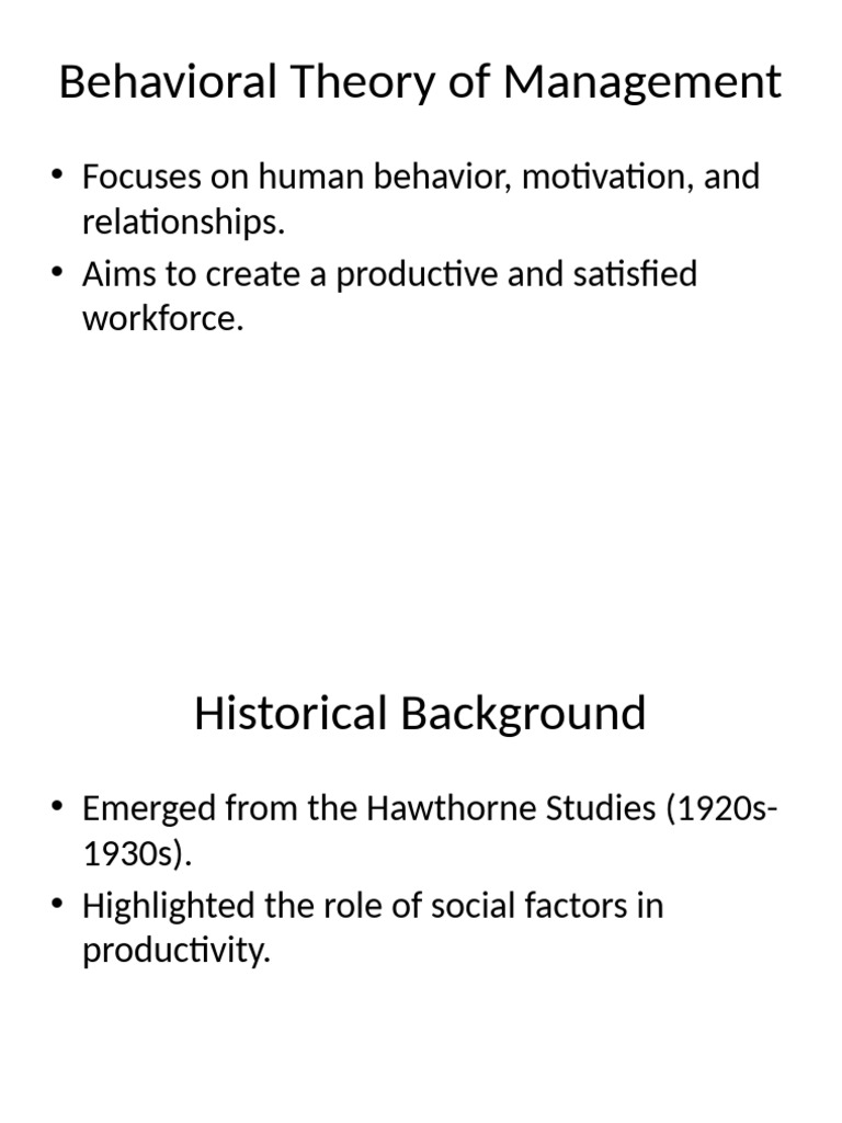 Concise Behavioral Theory of Management | PDF
