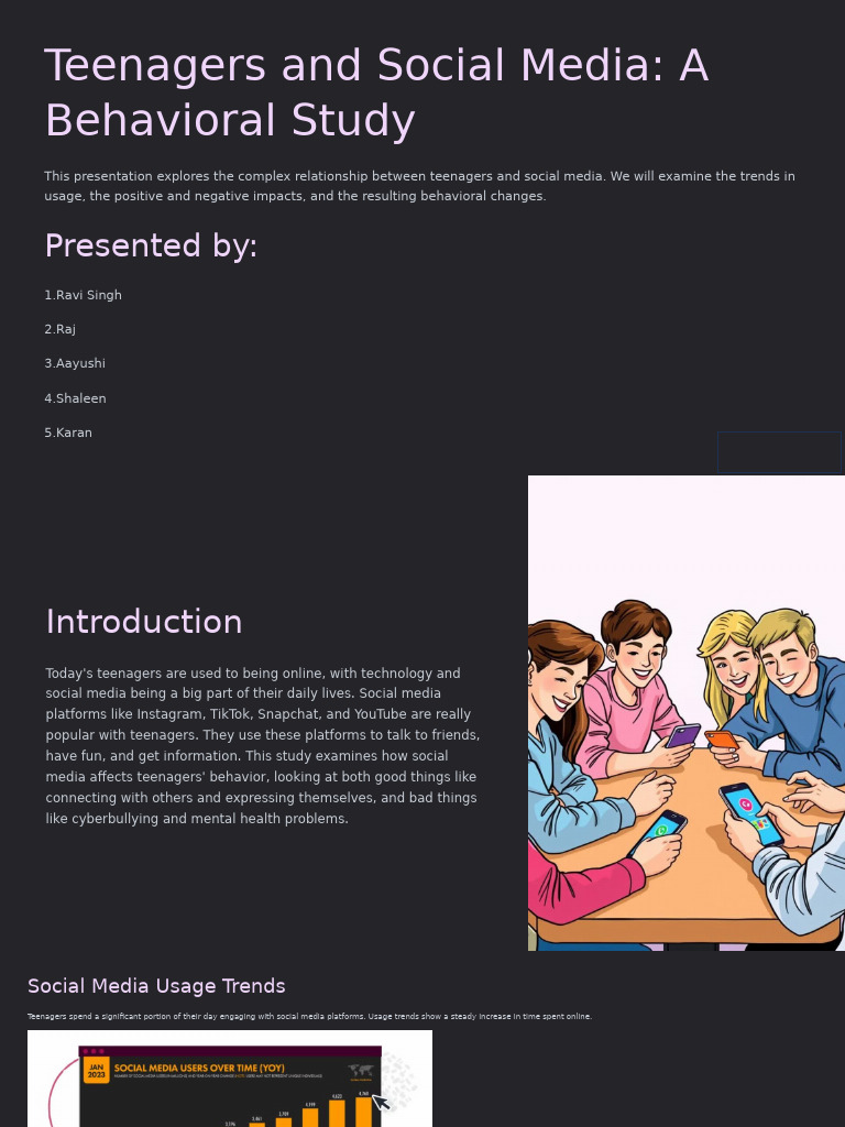 Teenagers and Social Media A Behavioral Study | PDF | Social Media ...