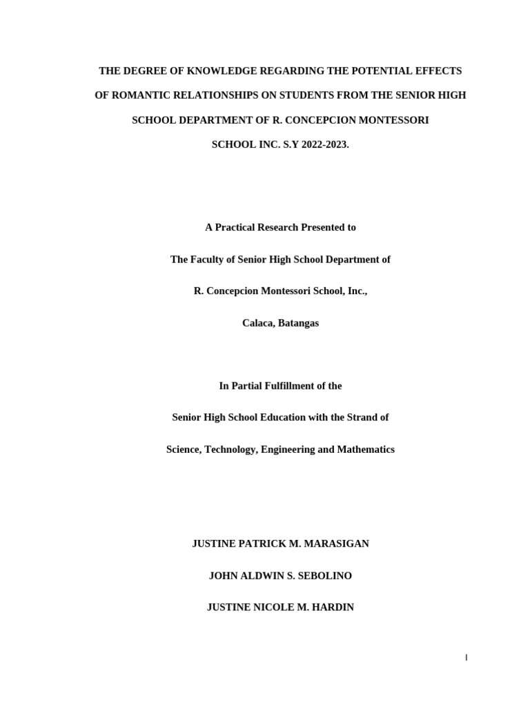 prac-res | PDF | Romance (Love) | Intimate Relationships