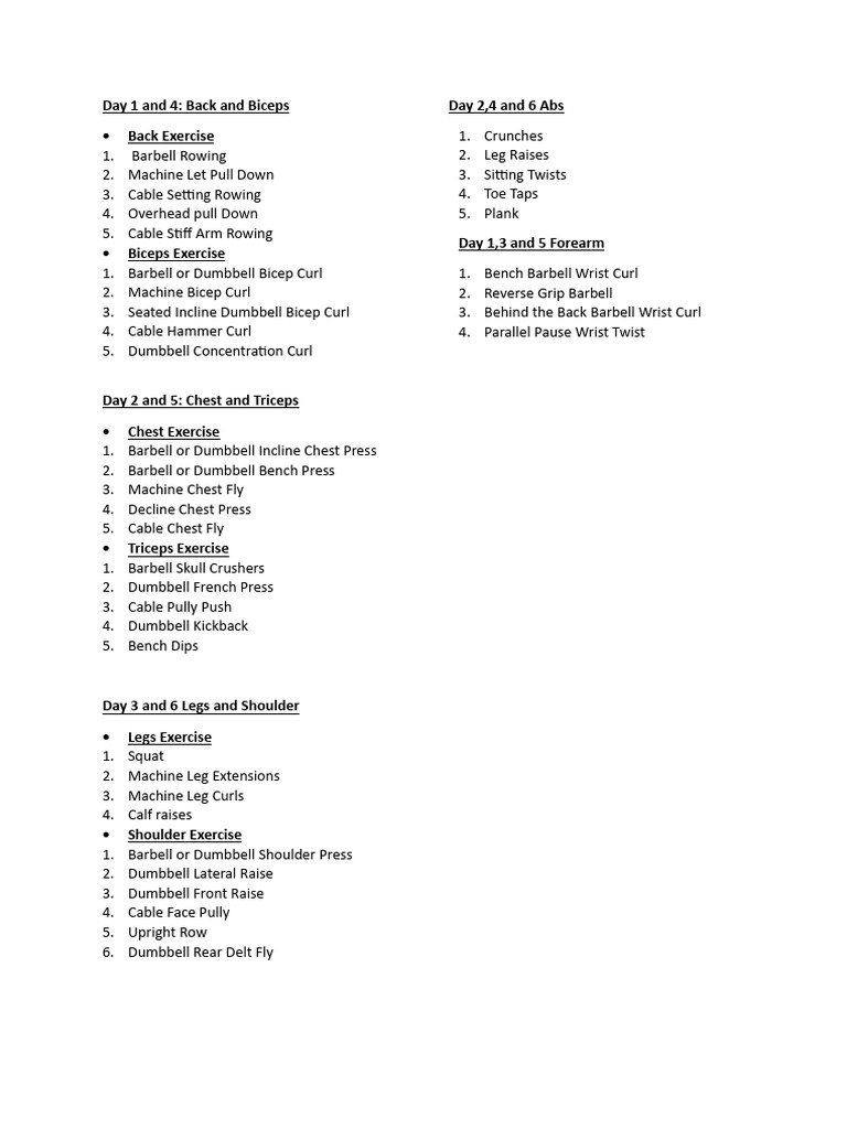 1-Week Workout Plan Overview | PDF