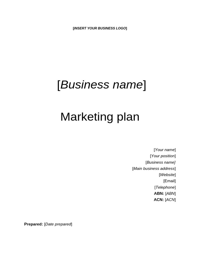 Comprehensive Marketing Plan Template | PDF | Marketing | Market ...