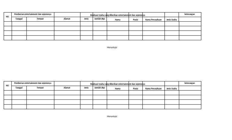 Form Entertain Baru | PDF